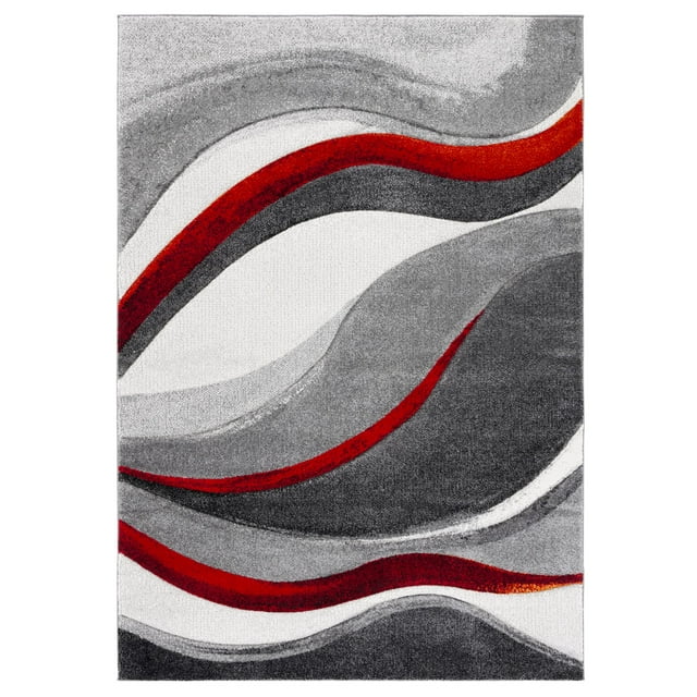 SAFAVIEH Hollywood Dalton Abstract Area Rug, Grey/Red, 4' x 6 ...