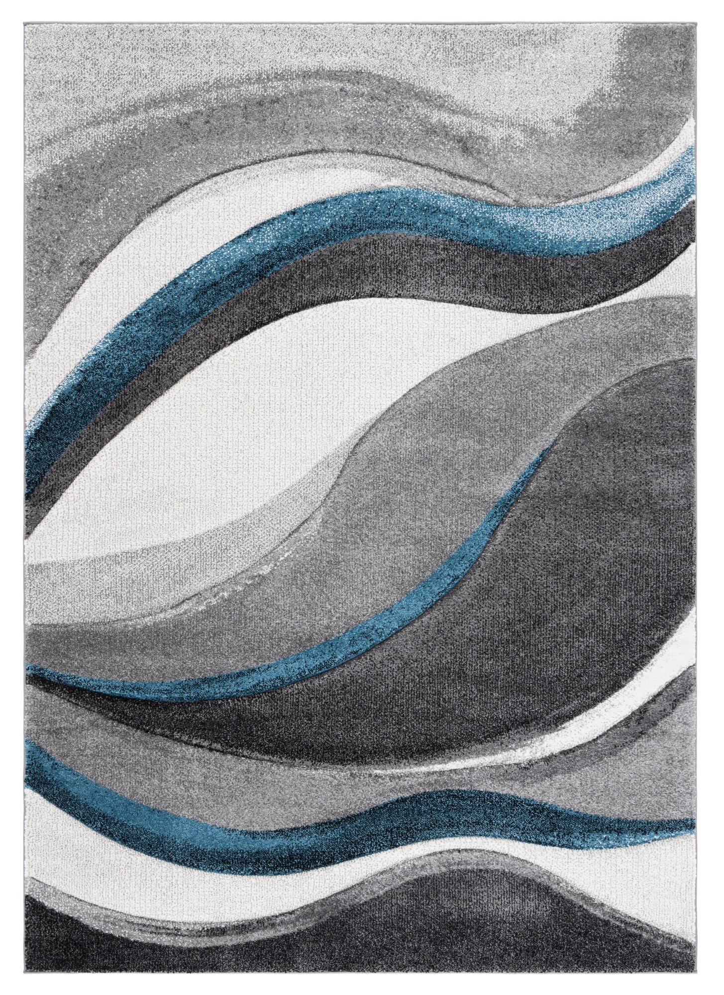 SAFAVIEH Hollywood Dalton Abstract Area Rug, Grey/Turquoise, 6'7" x 9 ...