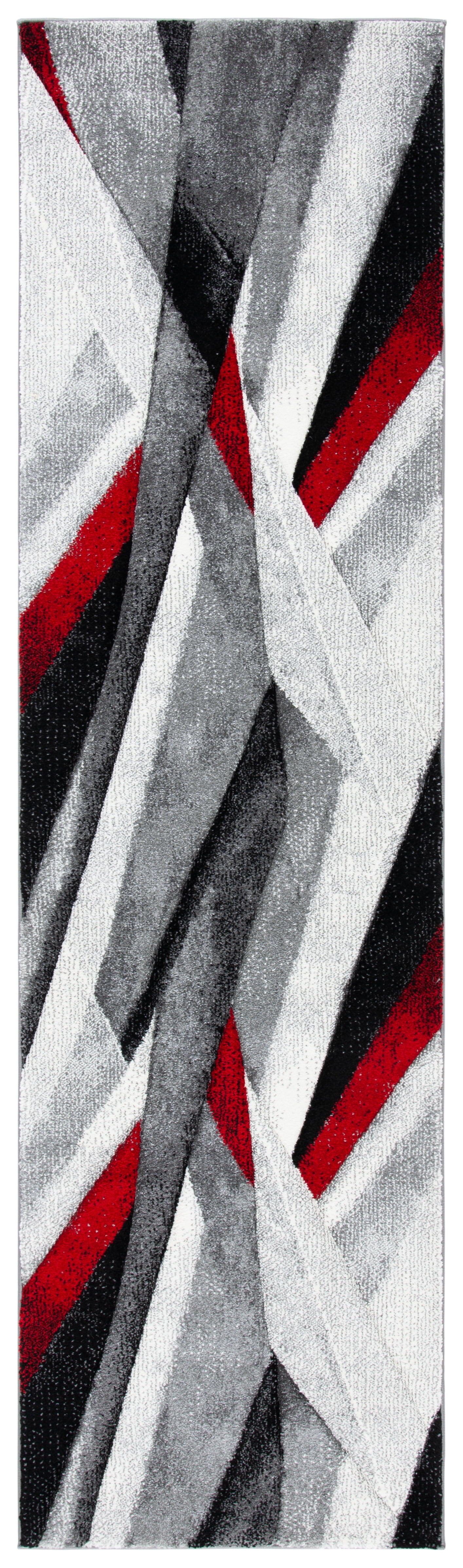 SAFAVIEH Hollywood Jennifer Abstract Runner Rug, Grey/Red, 2'3" x 8 ...