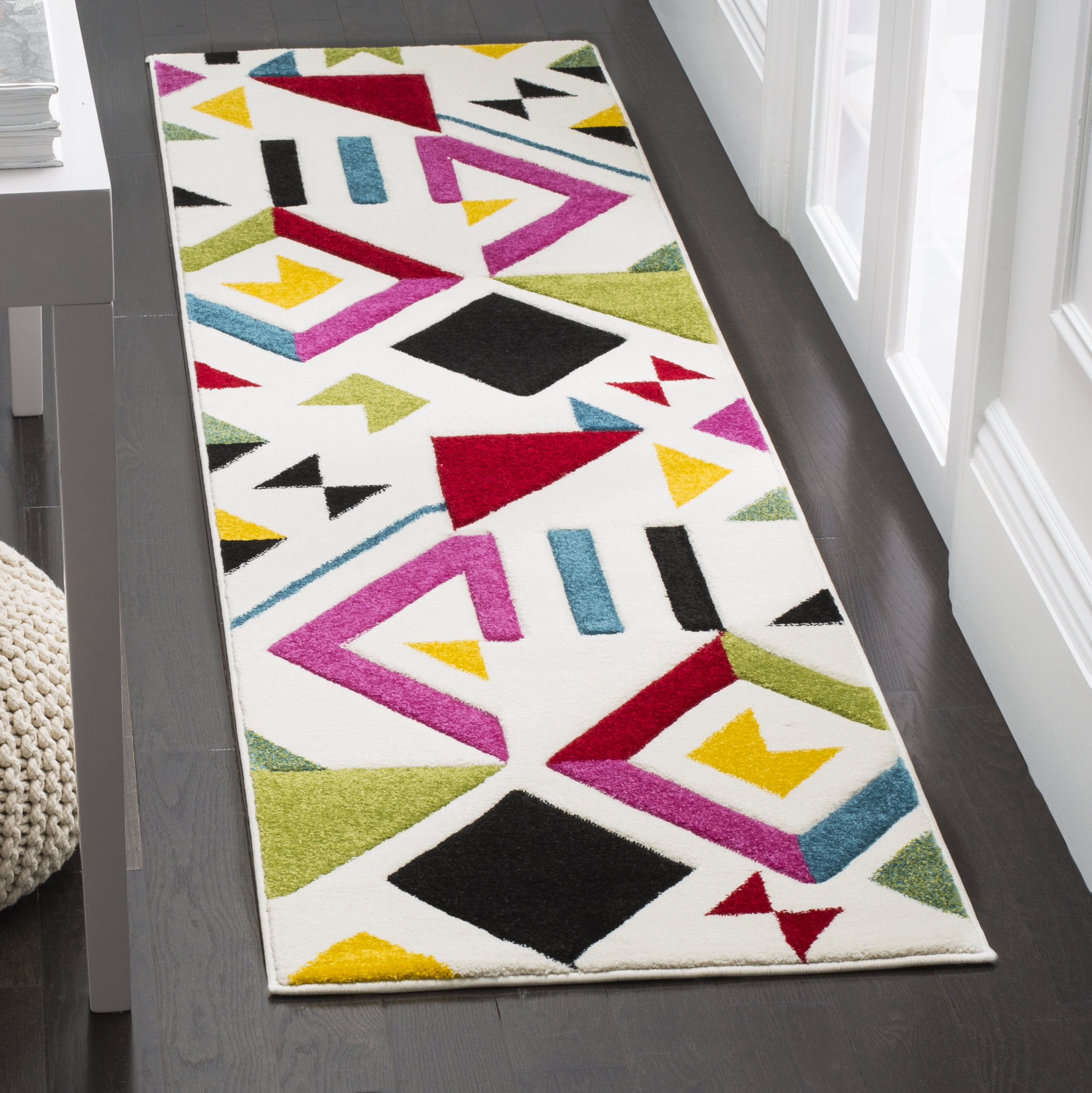 Safavieh Hollywood Kelly Abstract Runner Rug, Ivory/Rose, 2'3" x 10 ...