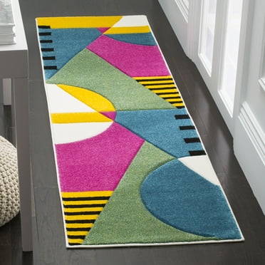SAFAVIEH Adirondack Ladonna Abstract Runner Rug, Grey/Yellow, 2'6" x 12 ...