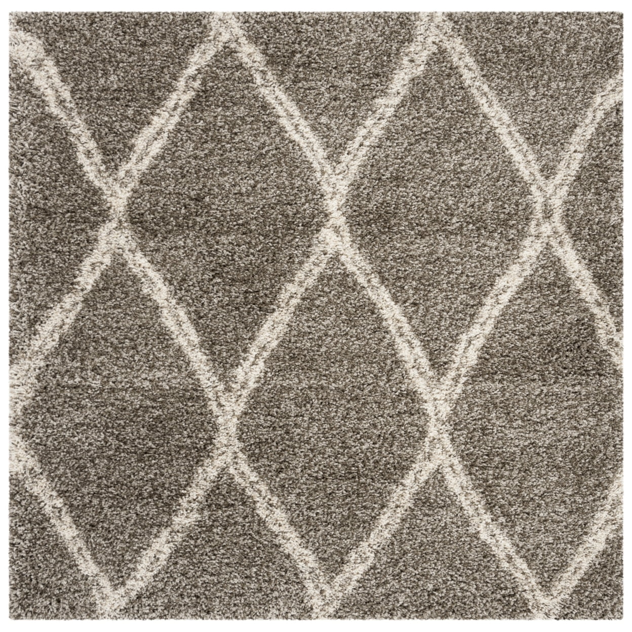 SAFAVIEH Hudson Adella Geometric Diamonds Shag Area Rug, Grey/Ivory, 7 ...