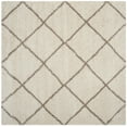SAFAVIEH Hudson Amias Plush Geometric Shag Area Rug, Ivory/Beige, 3' x ...