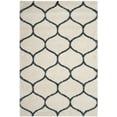 SAFAVIEH Hudson Arline Geometric Shag Area Rug, Ivory/Slate Blue, 6' x ...