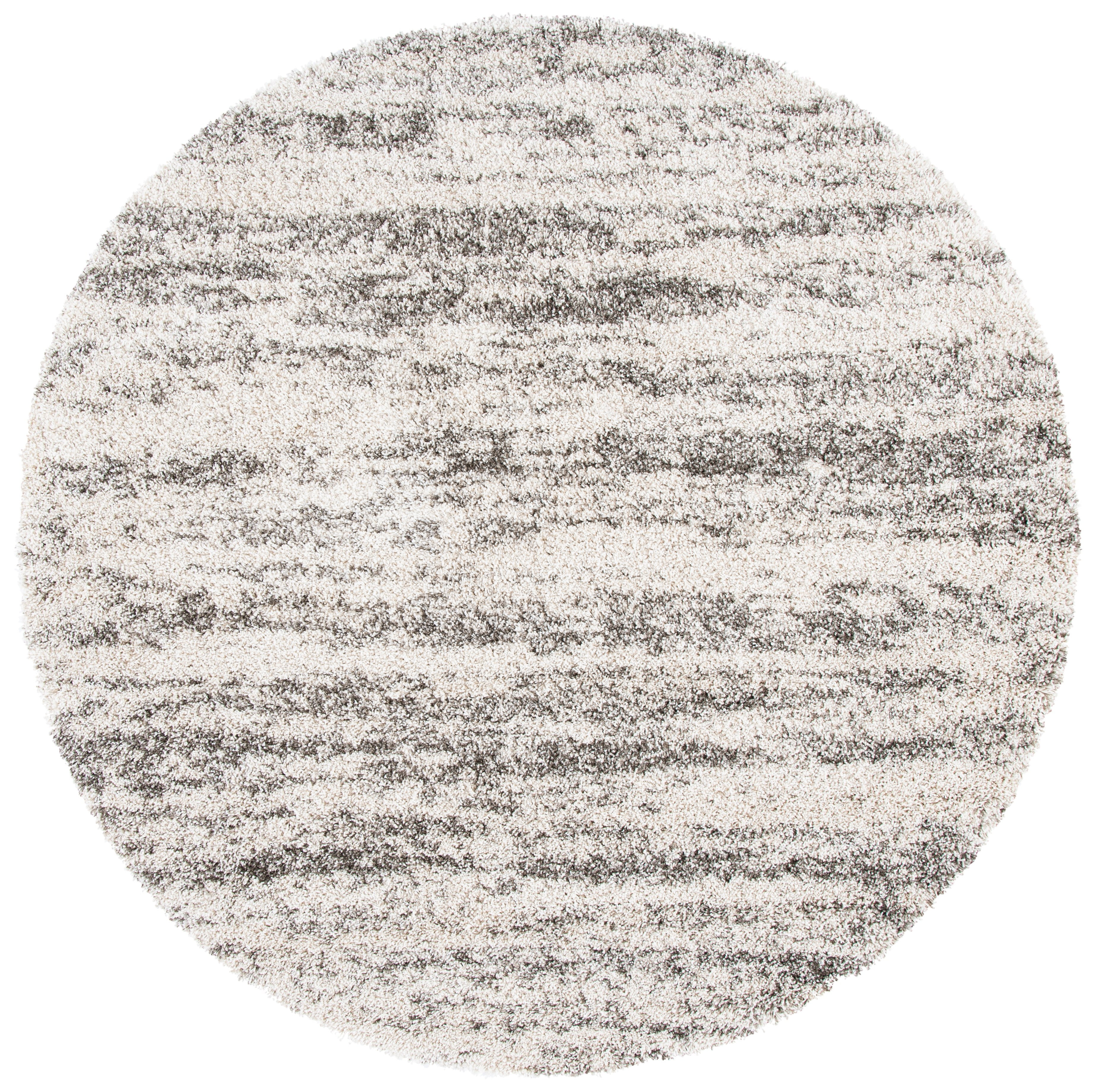 SAFAVIEH Hudson Jack Abstract Shag Area Rug, Ivory/Grey, 5'3" x 5'3 ...