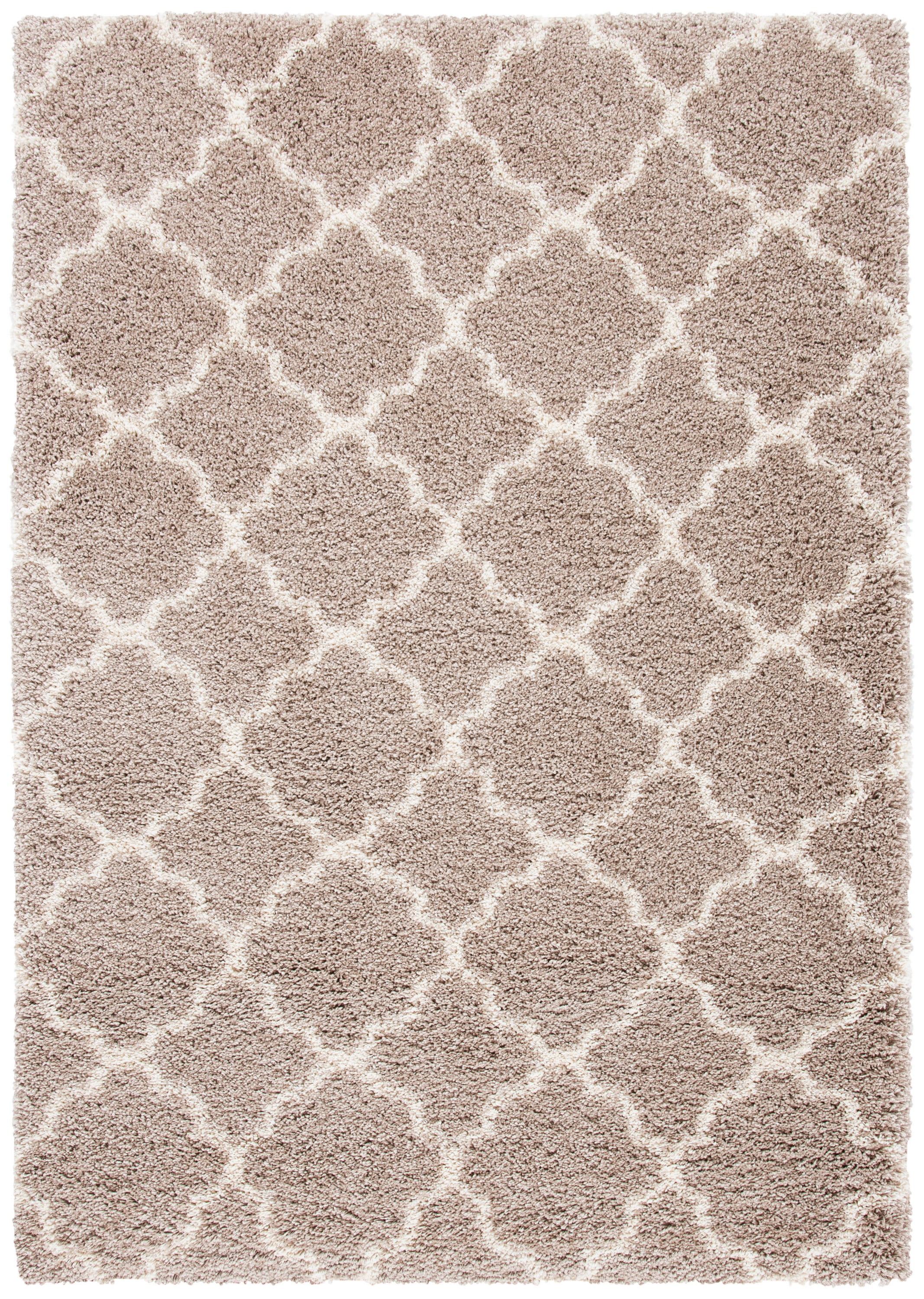 SAFAVIEH Hudson Jaye Plush Geometric Shag Area Rug, Beige/Ivory, 5'1" x ...