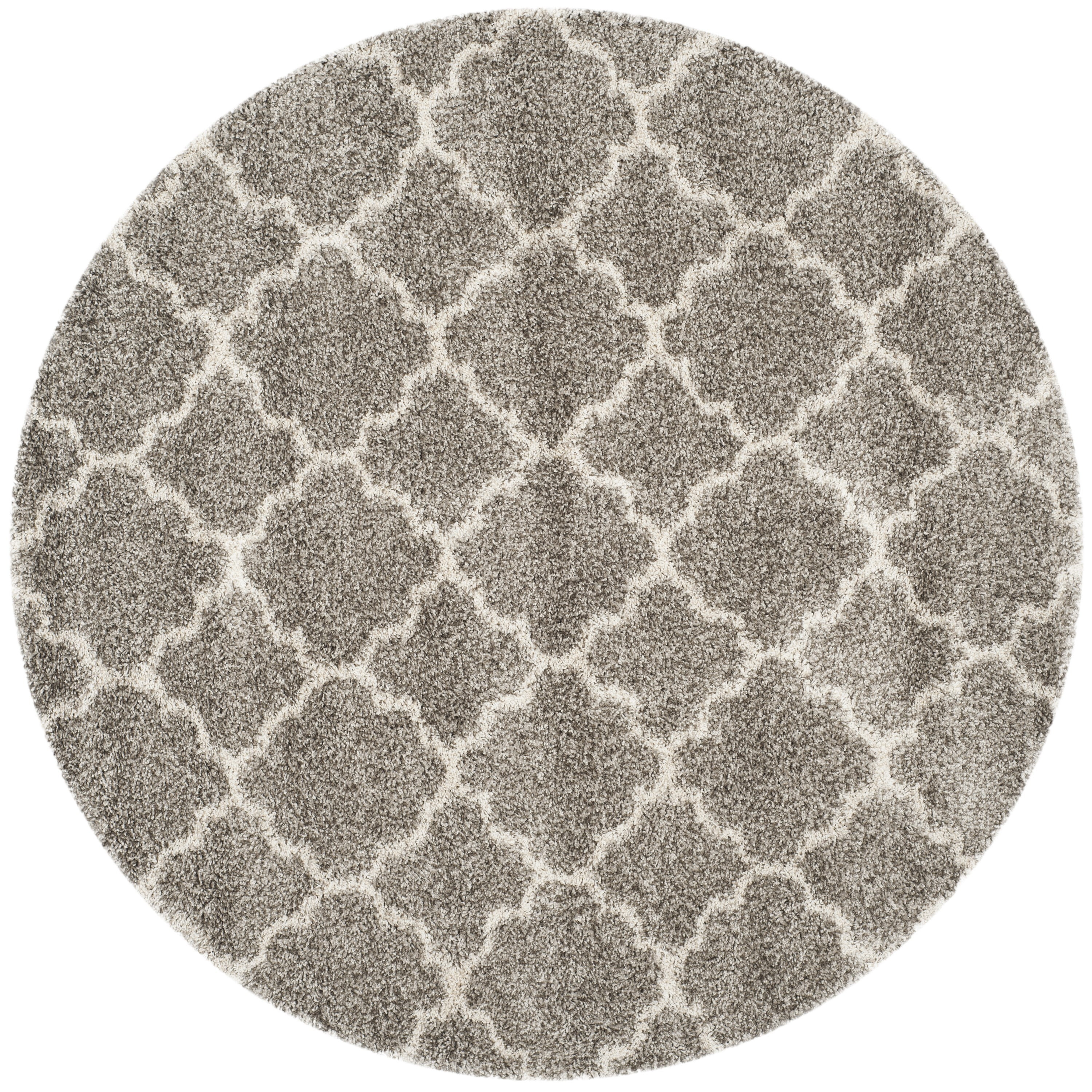 SAFAVIEH Hudson Jaye Plush Geometric Shag Area Rug, Grey/Ivory, 11' x ...