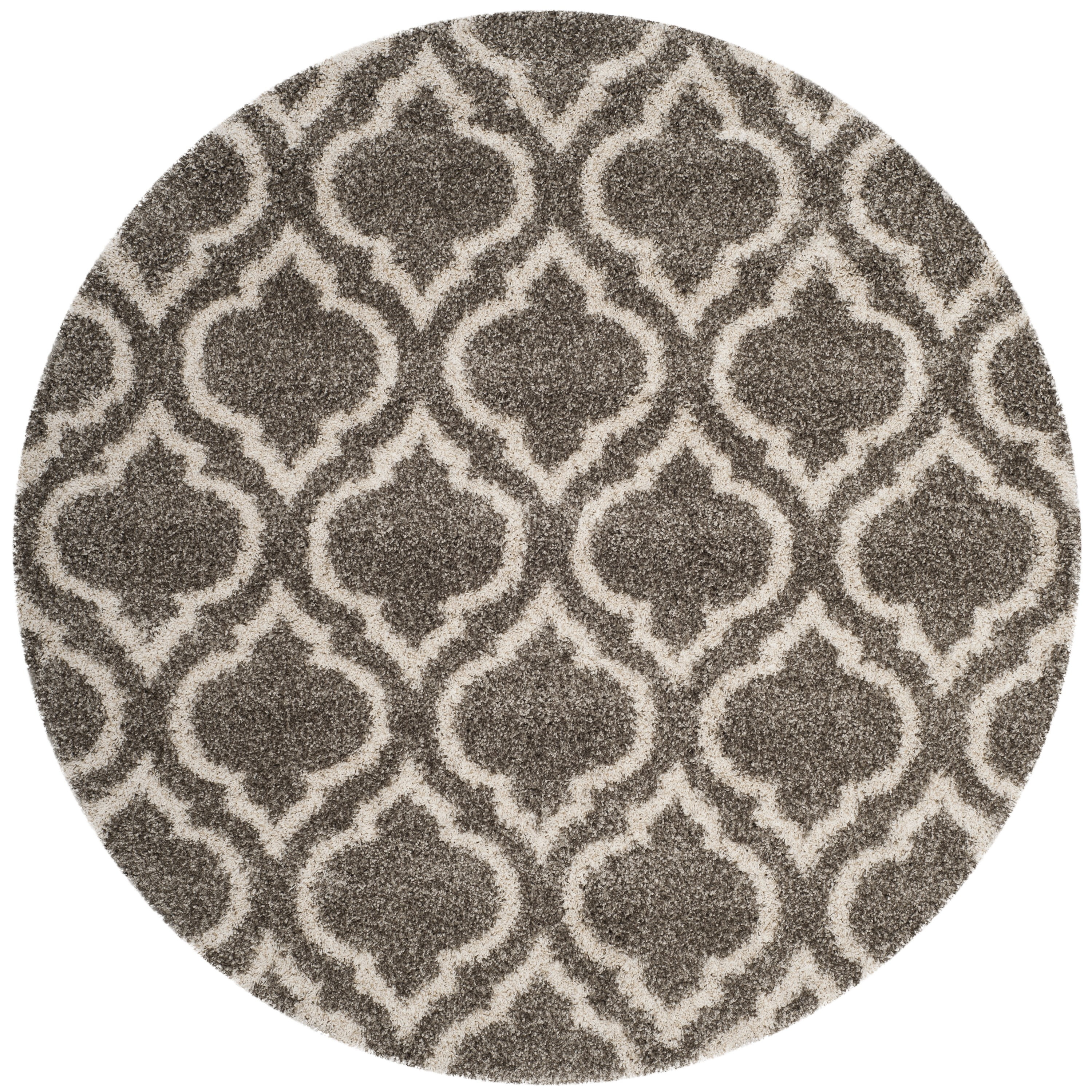 SAFAVIEH Hudson Louise Plush Geometric Shag Area Rug, Grey/Ivory, 5' x ...