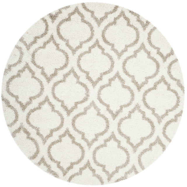 SAFAVIEH Hudson Louise Plush Geometric Shag Area Rug, Ivory/Beige, 9' x ...