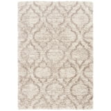 SAFAVIEH Hudson Louise Plush Geometric Shag Area Rug, Multi Ivory/Beige ...