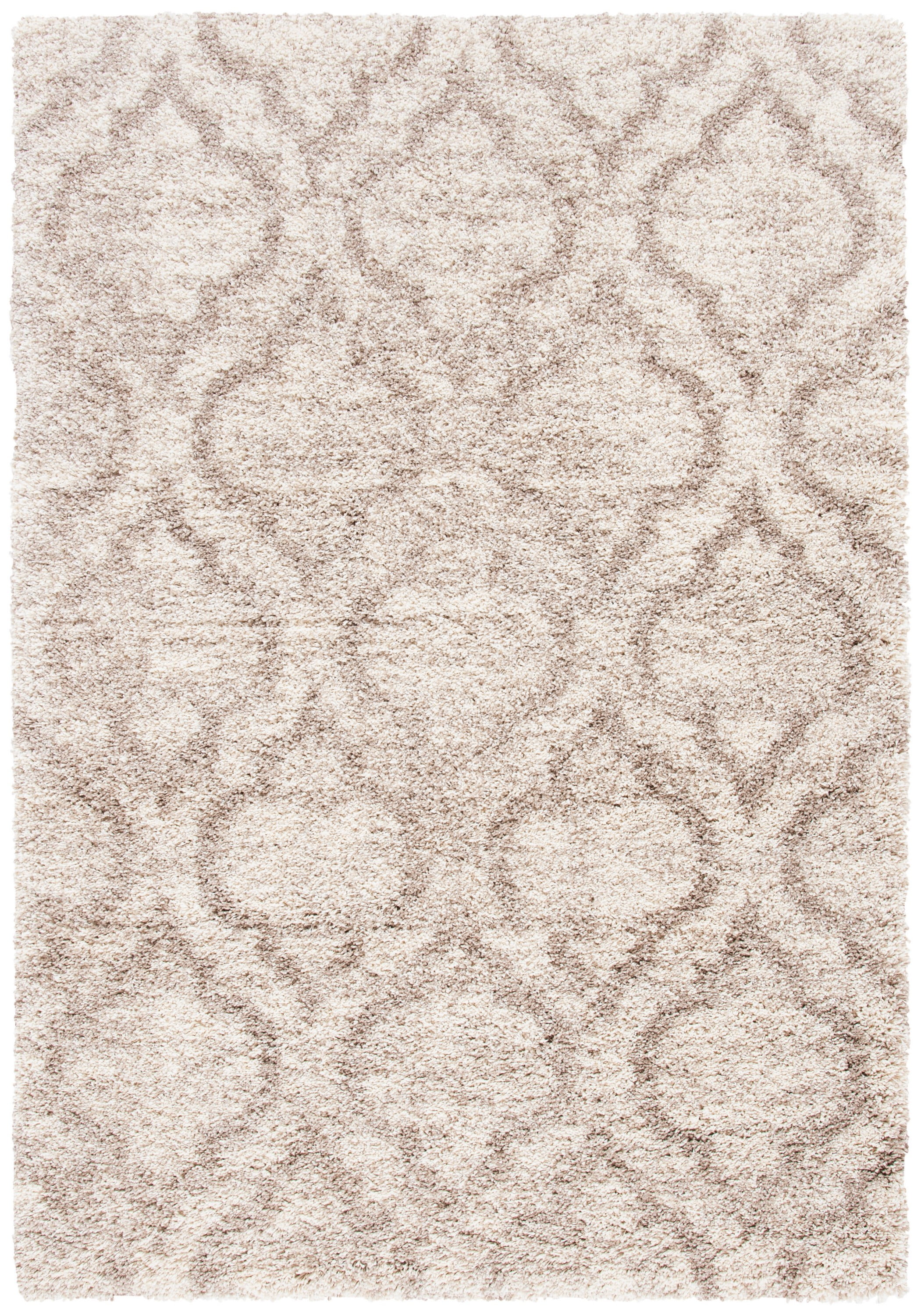 SAFAVIEH Hudson Louise Plush Geometric Shag Area Rug, Multi Ivory/Beige ...