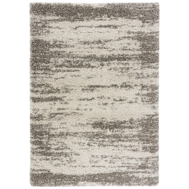SAFAVIEH Hudson Shag Jace Abstract Area Rug, Ivory/Grey, 5'3" x 7'6 ...