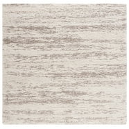 SAFAVIEH Hudson Jaye Geometric Shag Area Rug, Ivory/Grey, 4' x 6 ...