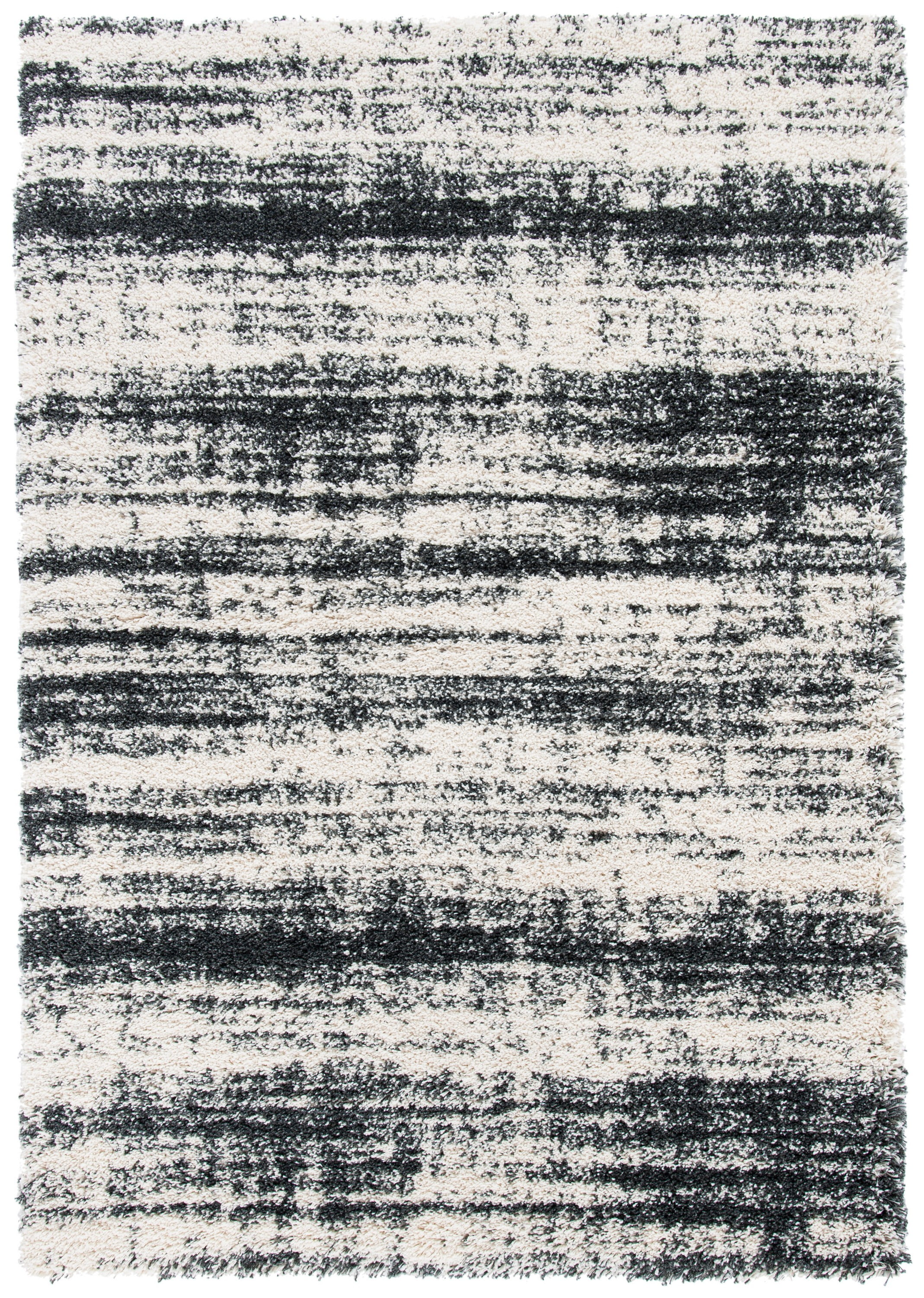 SAFAVIEH Hudson Shag Jackalyn Abstract Runner Rug, Ivory/Dark Grey, 2'3 ...