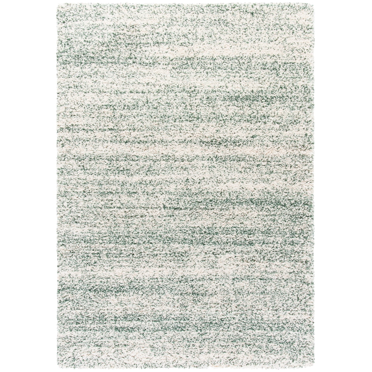 SAFAVIEH Hudson Shag Jaden Striped Area Rug, Ivory/Green, 7' x 7 ...