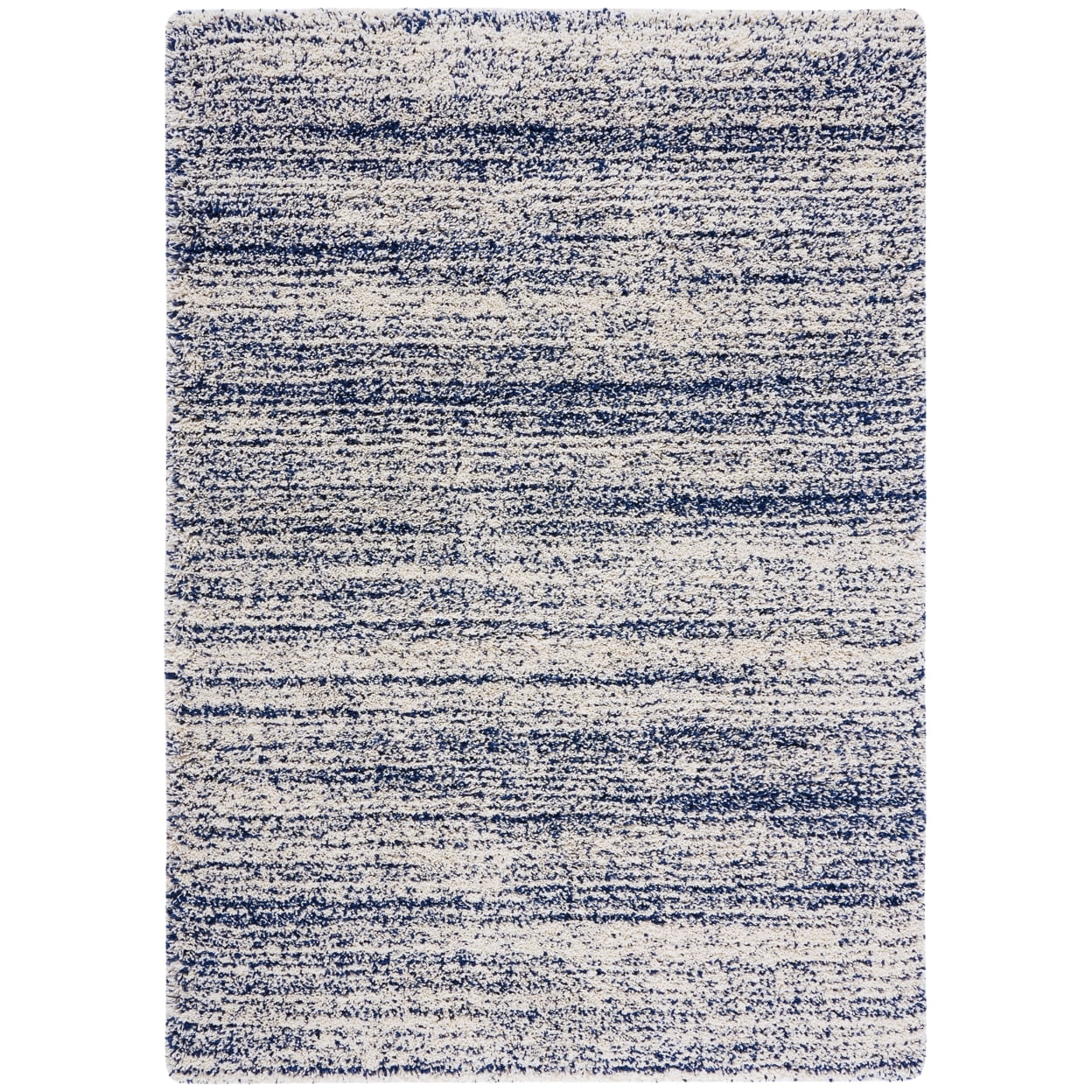SAFAVIEH Hudson Shag Jaden Striped Area Rug, Ivory/Navy, 9' x 12 ...