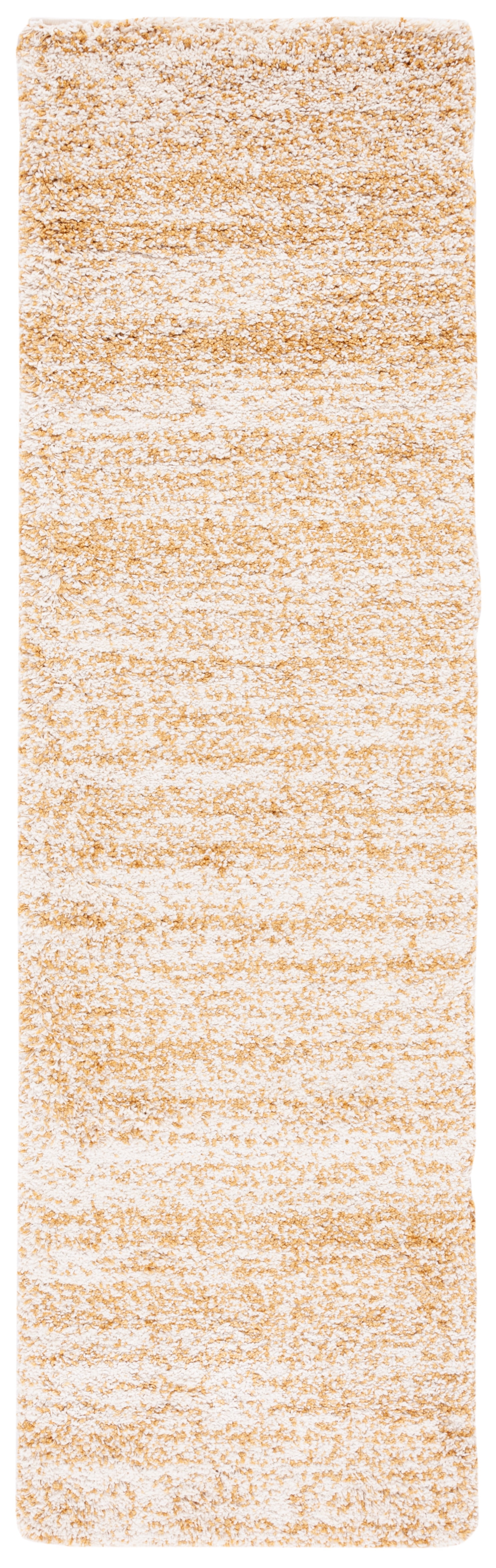 SAFAVIEH Hudson Shag Jaden Striped Runner Rug, Ivory/Gold, 2'3" x 8 ...