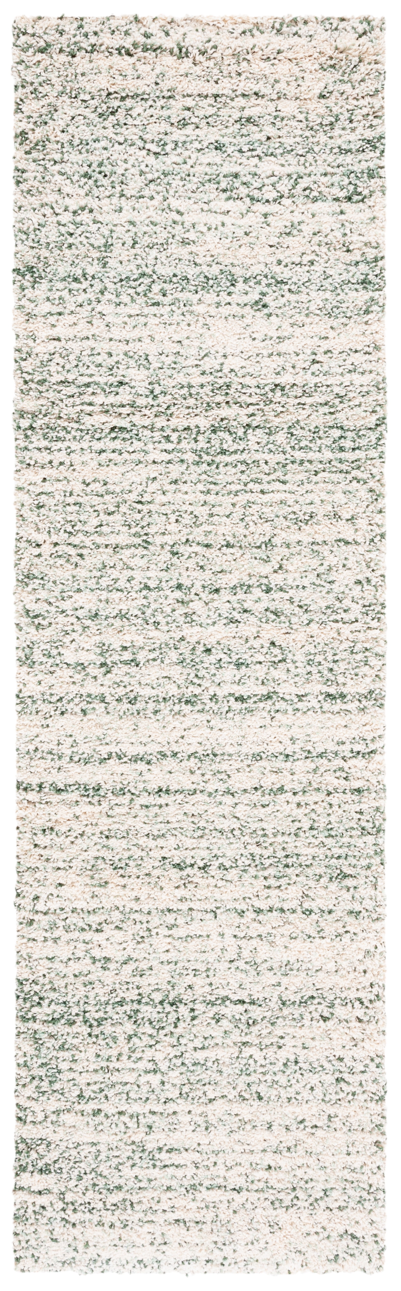 SAFAVIEH Hudson Shag Jaden Striped Runner Rug, Ivory/Green, 2'3" x 8 ...