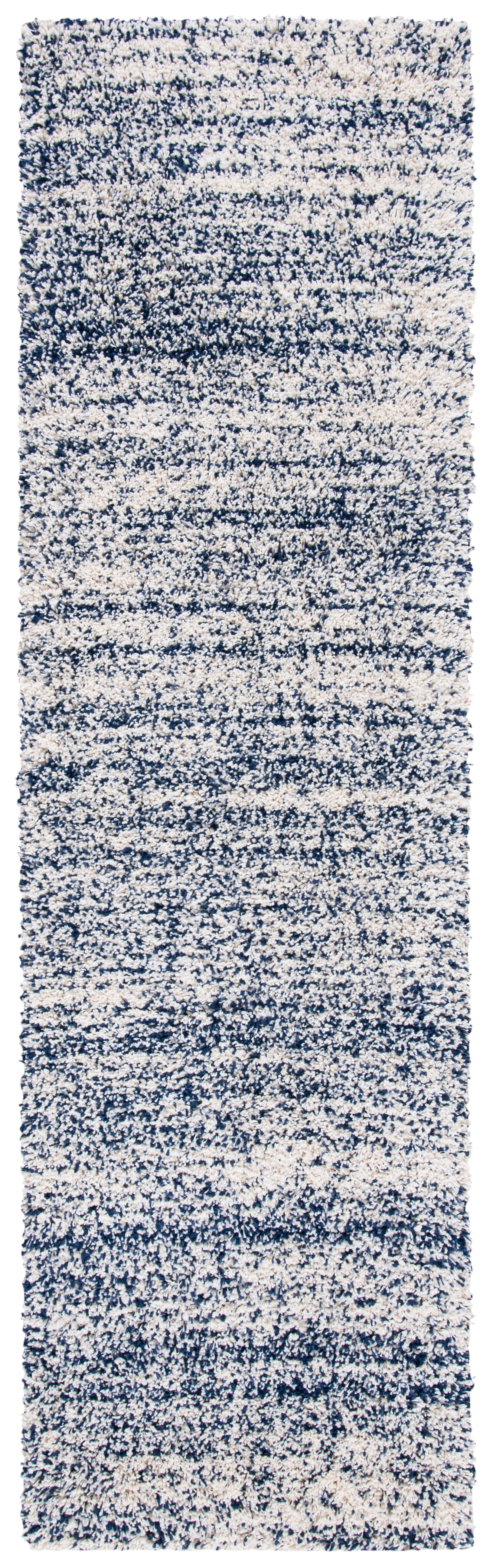SAFAVIEH Hudson Shag Jaden Striped Runner Rug, Ivory/Navy, 2'3" x 12 ...
