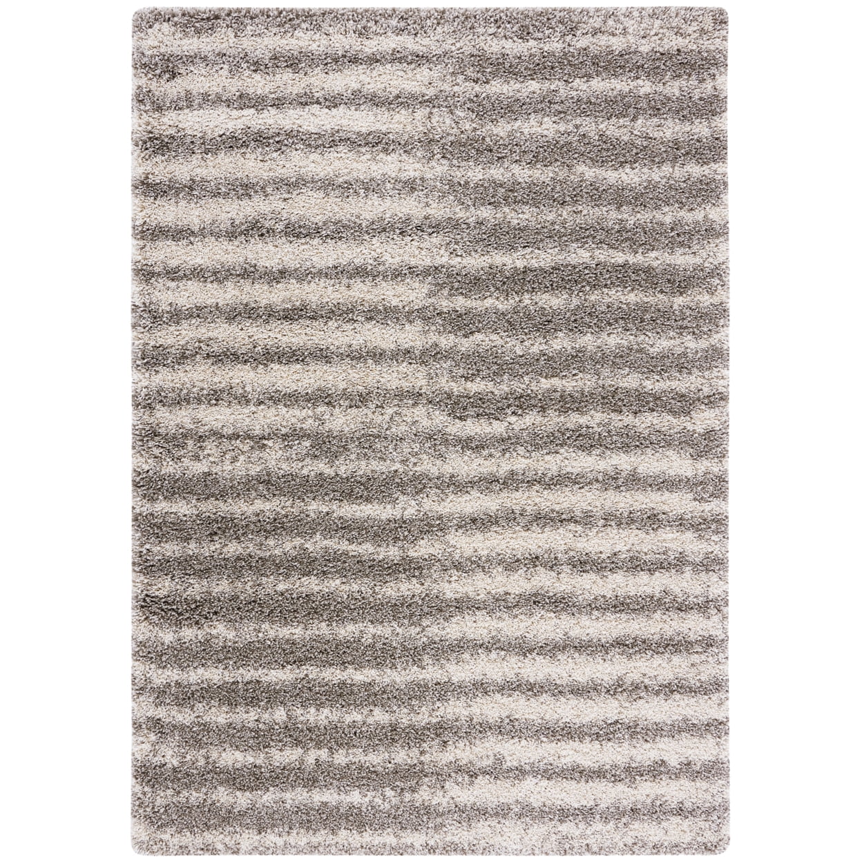 SAFAVIEH Hudson Shag Jagoda Striped Area Rug, Grey/Ivory, 4' x 6 ...