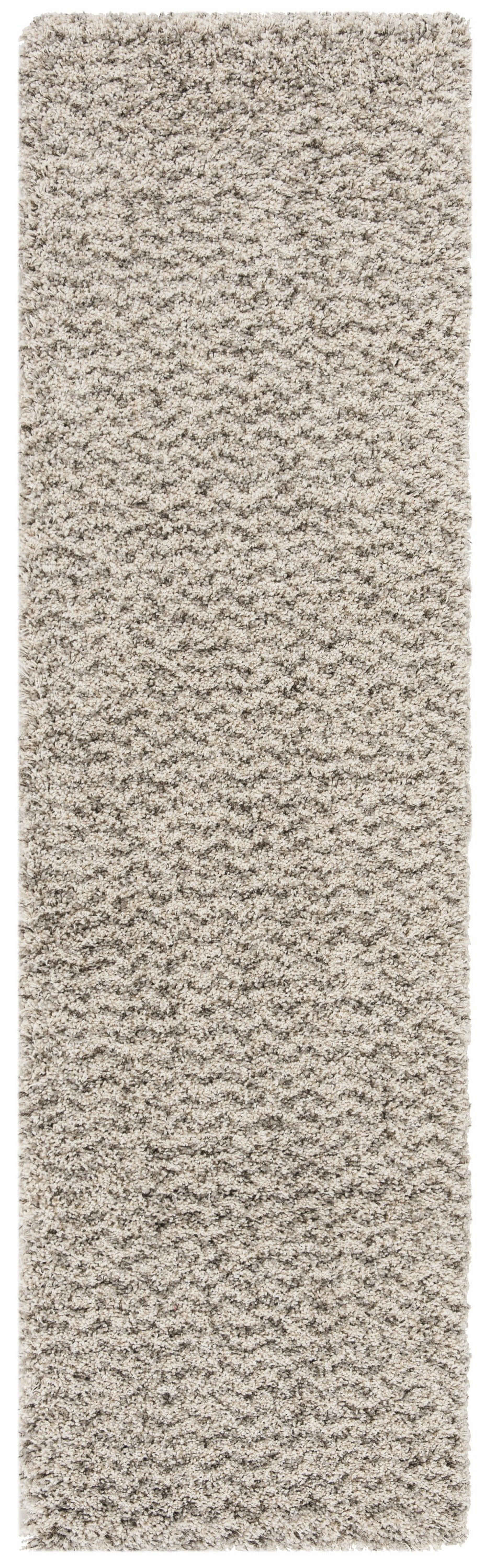 SAFAVIEH Hudson Shag Jaime Chevron Runner Rug, Ivory/Grey, 2'3" x 10 ...