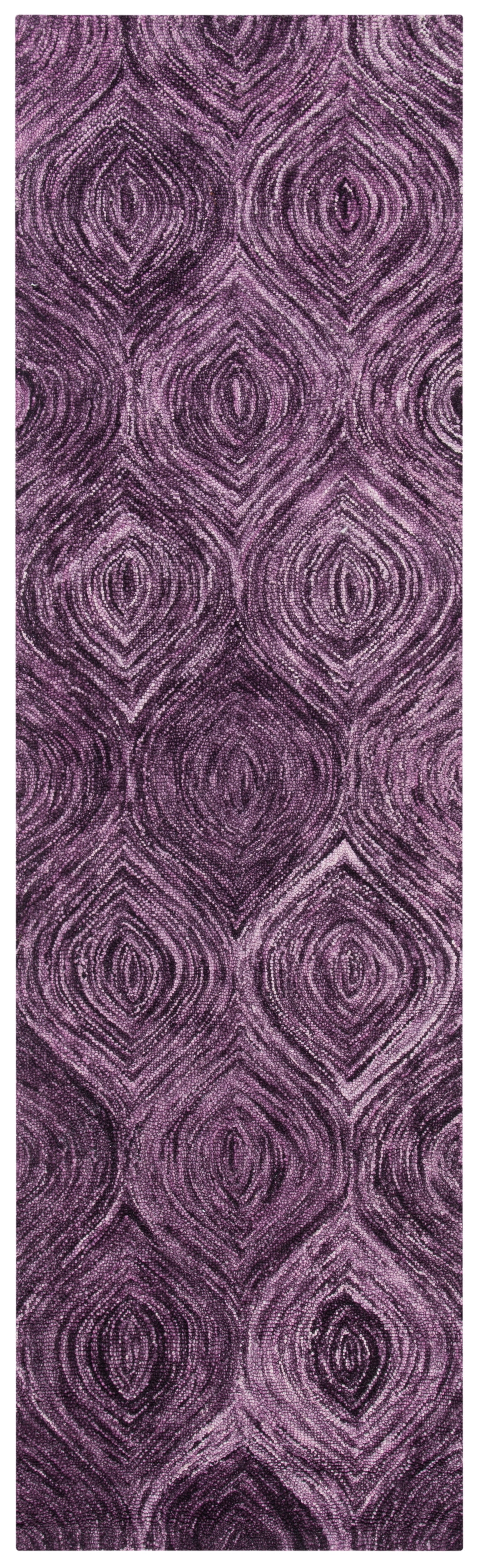 SAFAVIEH Ikat Kim Geometric Wool Runner Rug, Purple, 2'3" x 8 ...