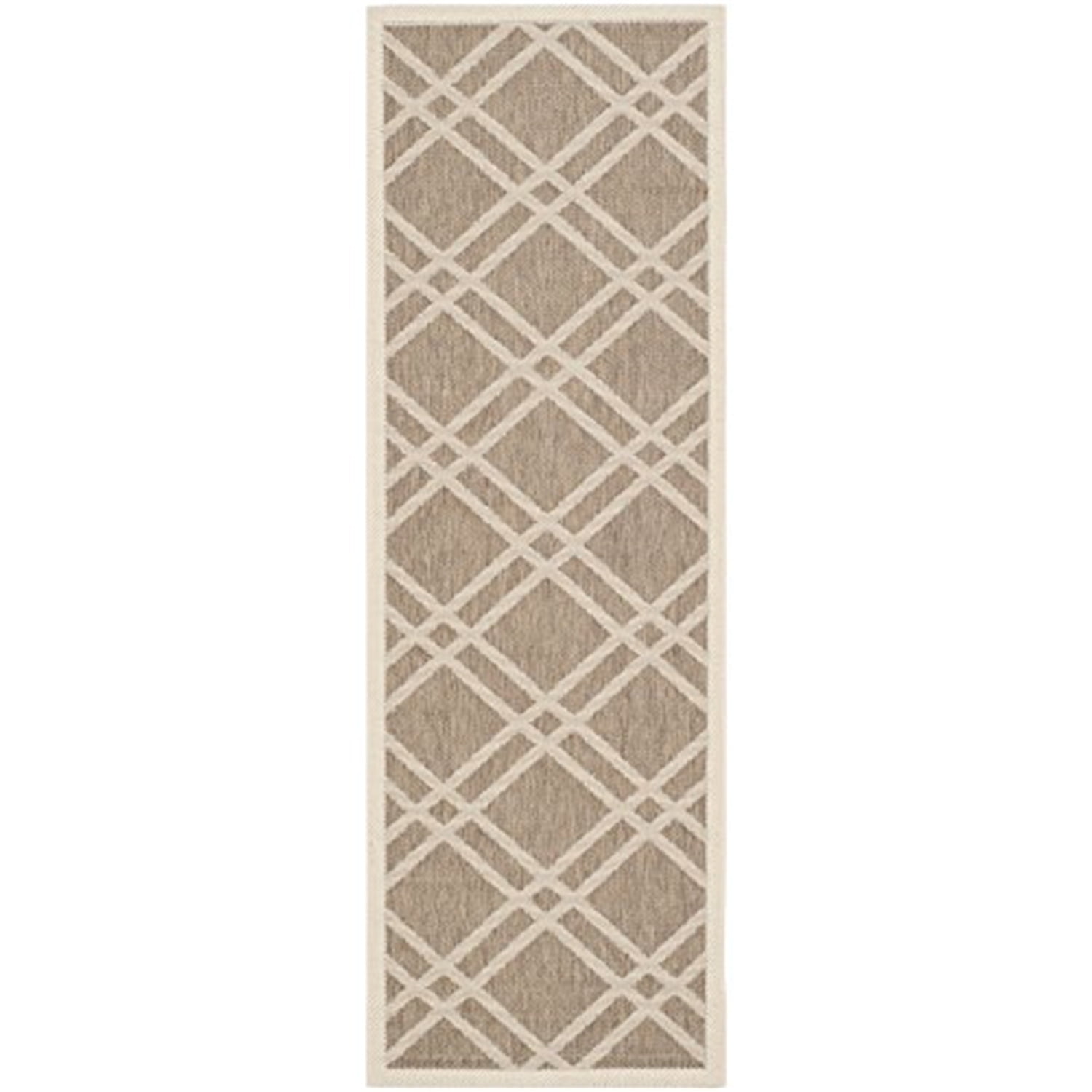 SAFAVIEH Indoor Outdoor CY6923-242 Courtyard Brown / Bone Rug - Walmart.com