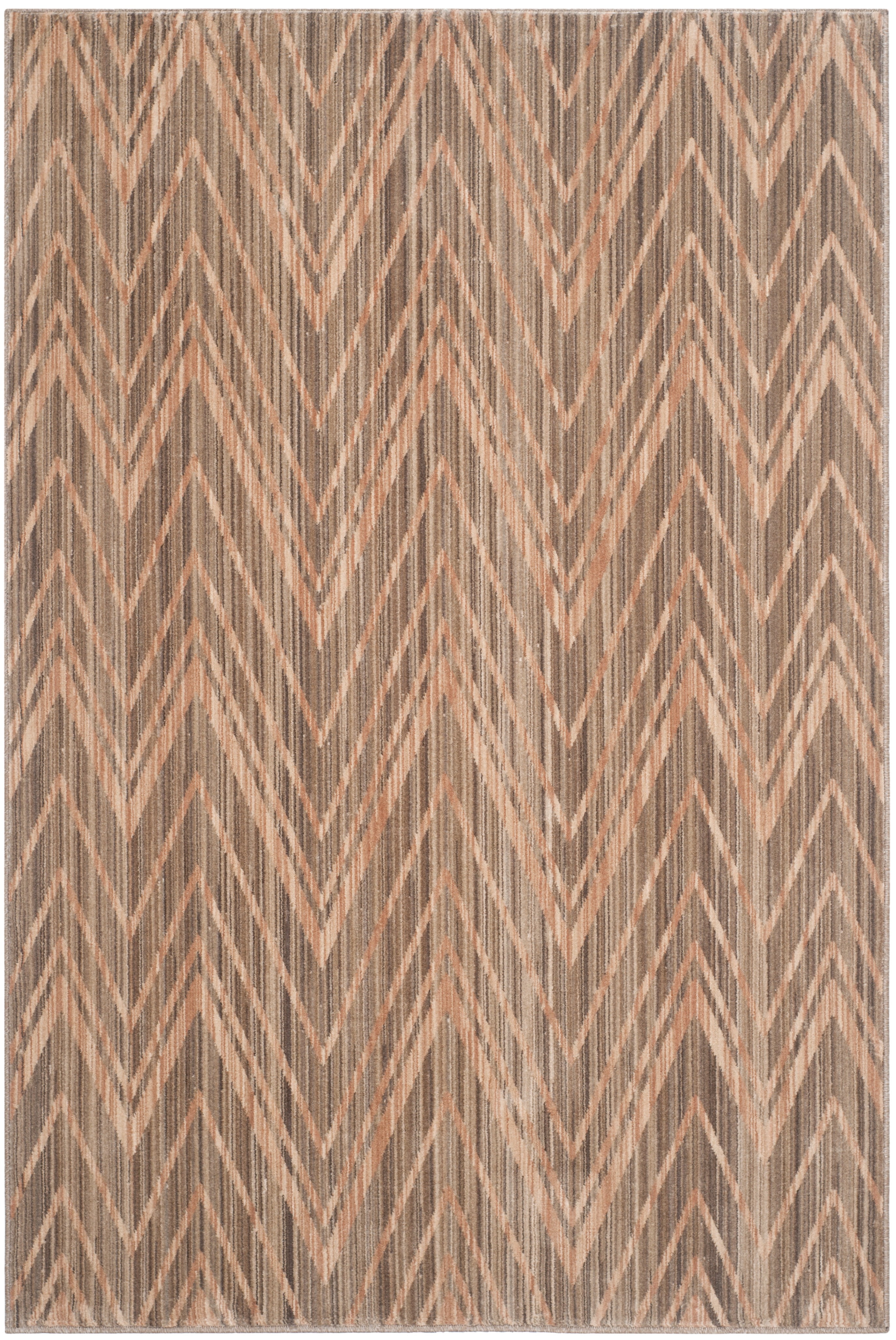 SAFAVIEH Infinity Foliage Chevron Polyester Area Rug, Taupe/Beige, 9' x ...