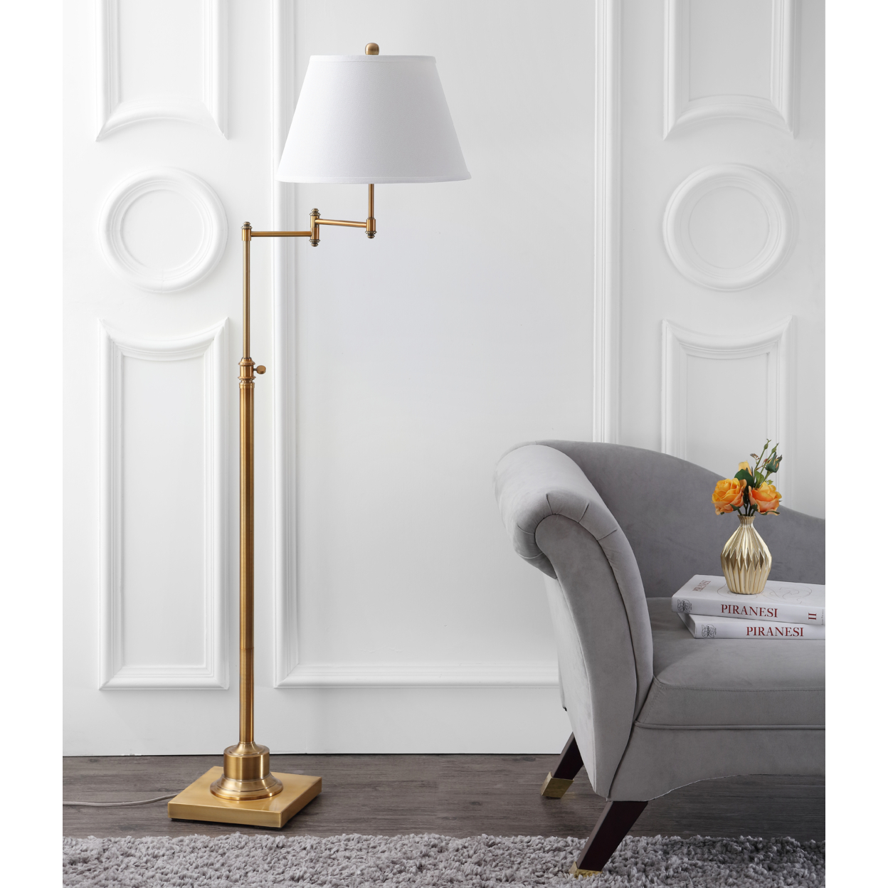 Safavieh Sophia 59.75 in. H Modern Coil Solid Floor Lamp, Nickel ...