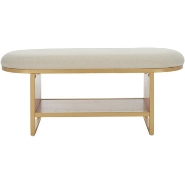 Mid Century Modern Sam Teak Tan Brown Bench - Walmart.com