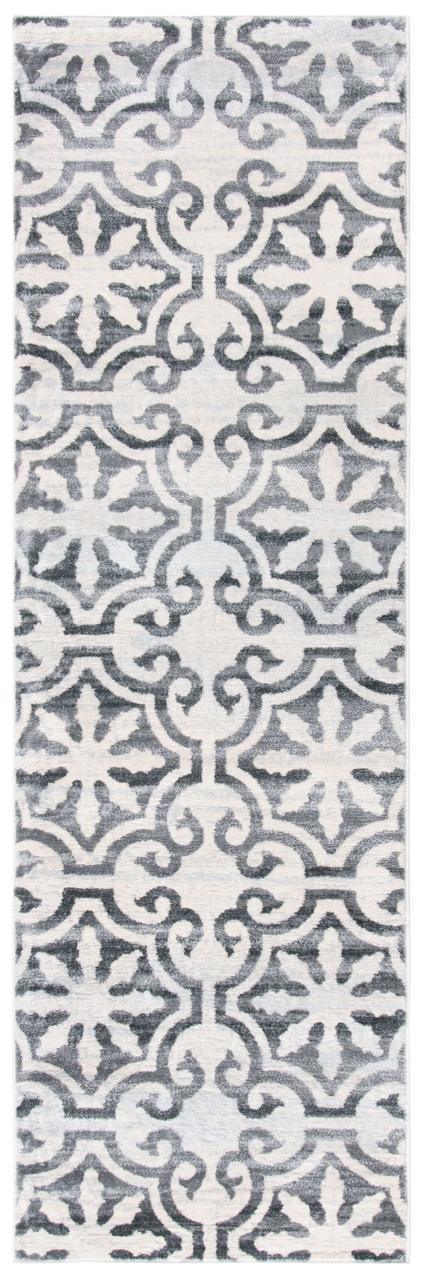 SAFAVIEH Isabella Eliza Geometric Runner Rug, Grey/Ivory, 2' x 8 ...