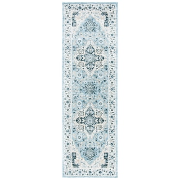 SAFAVIEH Aria Lucy Traditional Area Rug, Cream/Blue, 6'5" x 6'5" Square ...