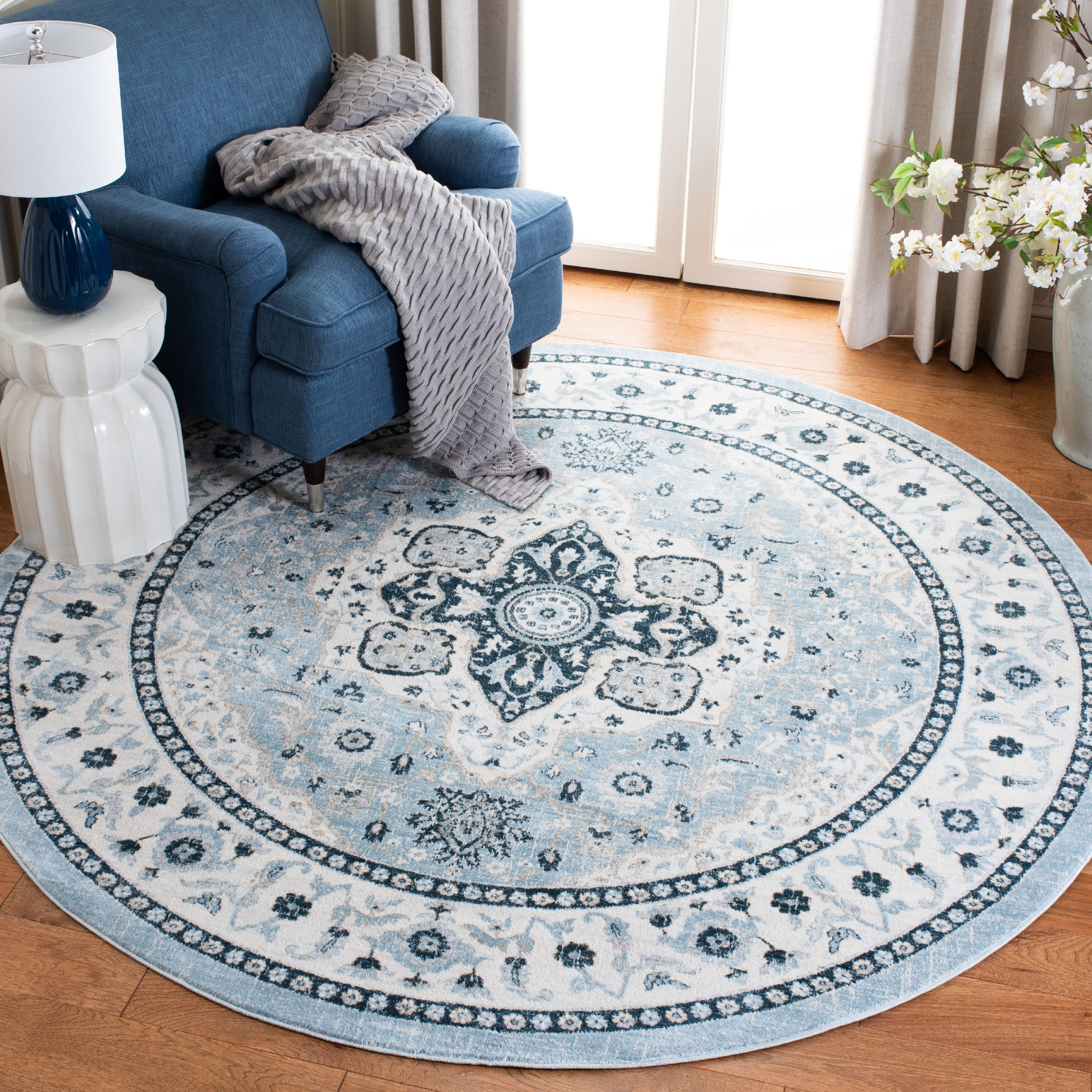 SAFAVIEH Isabella ISA936M Light Blue / Cream Rug - Walmart.com
