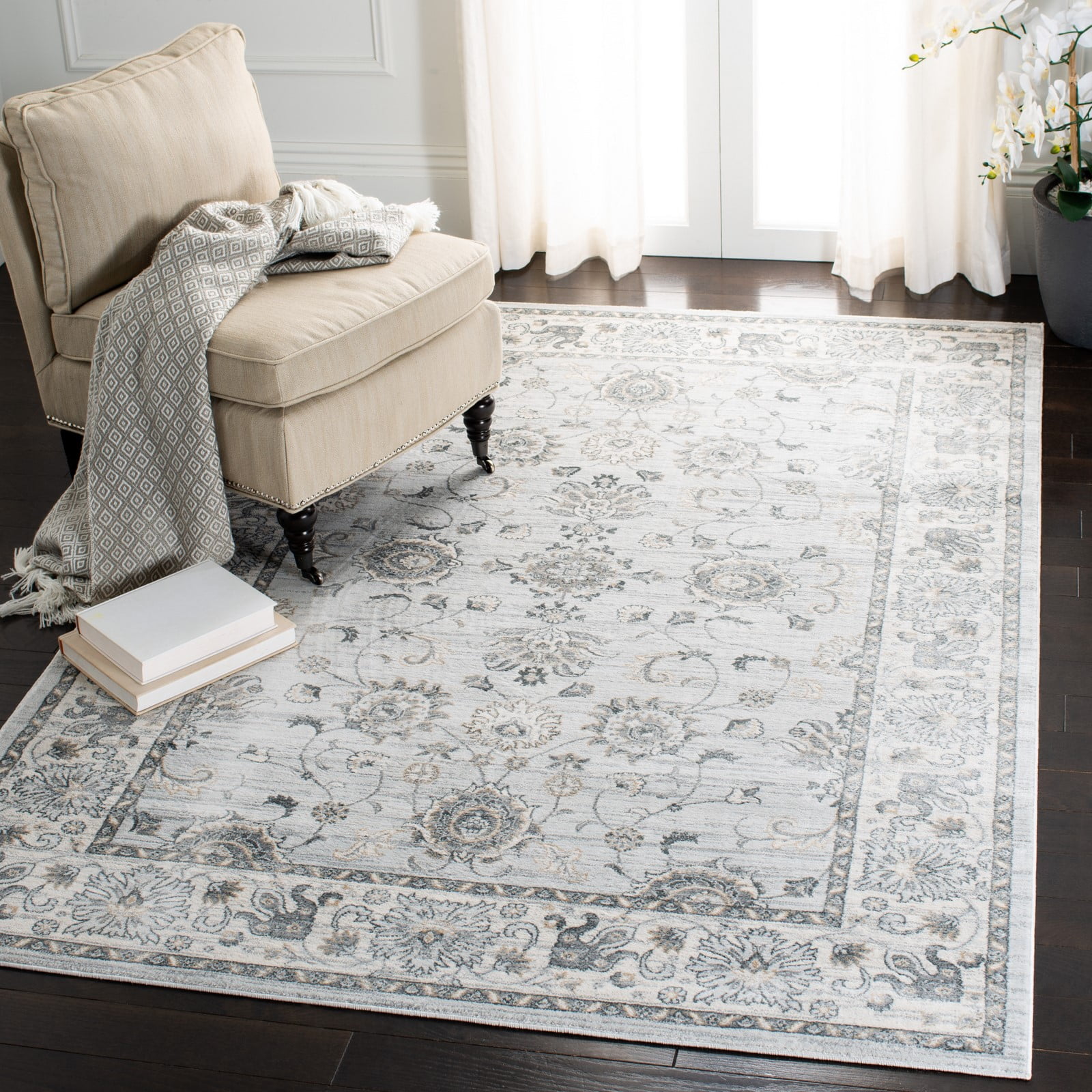 SAFAVIEH Isabella ISA940G Light Grey / Cream Rug - Walmart.com