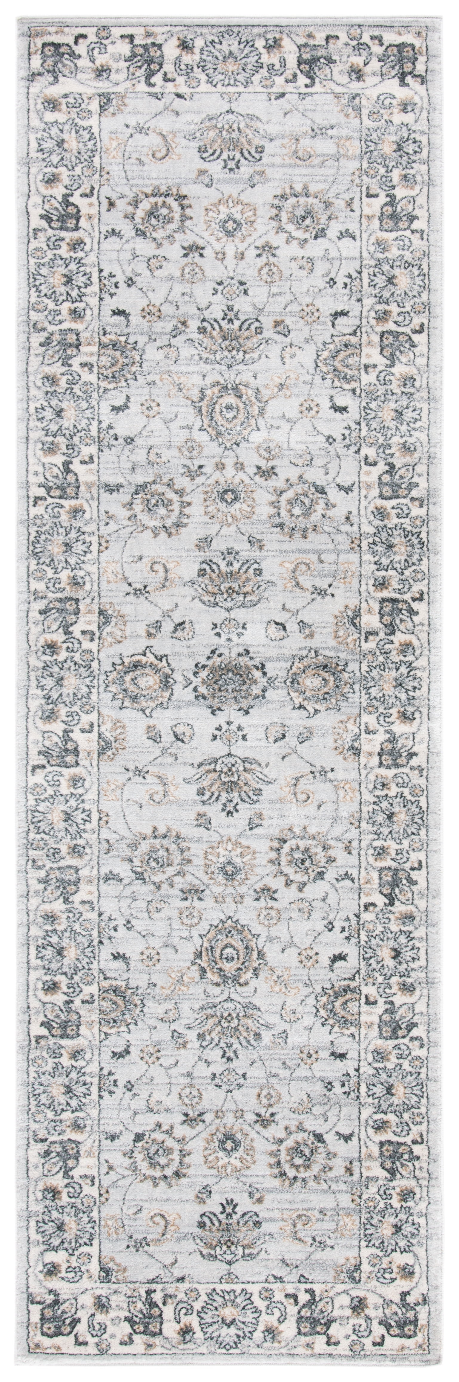 SAFAVIEH Isabella Kiana Oriental Runner Rug, Light Grey/Cream, 2'2" x 9 ...