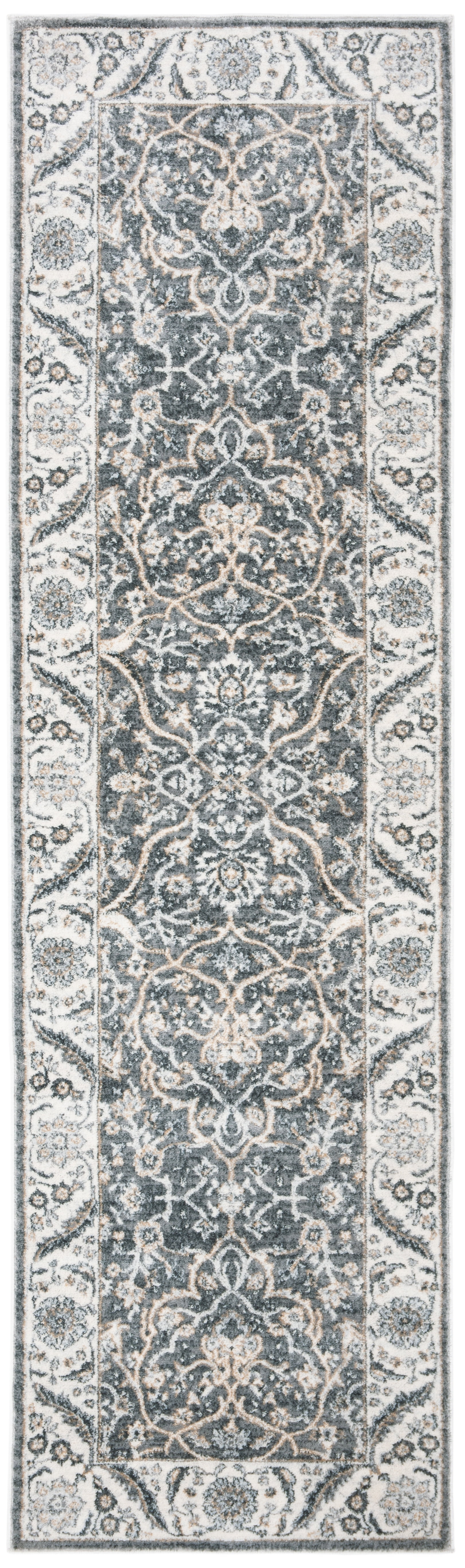 SAFAVIEH Isabella Kuzman Oriental Runner Rug, Grey/Dark Grey, 2'2" x 8 ...