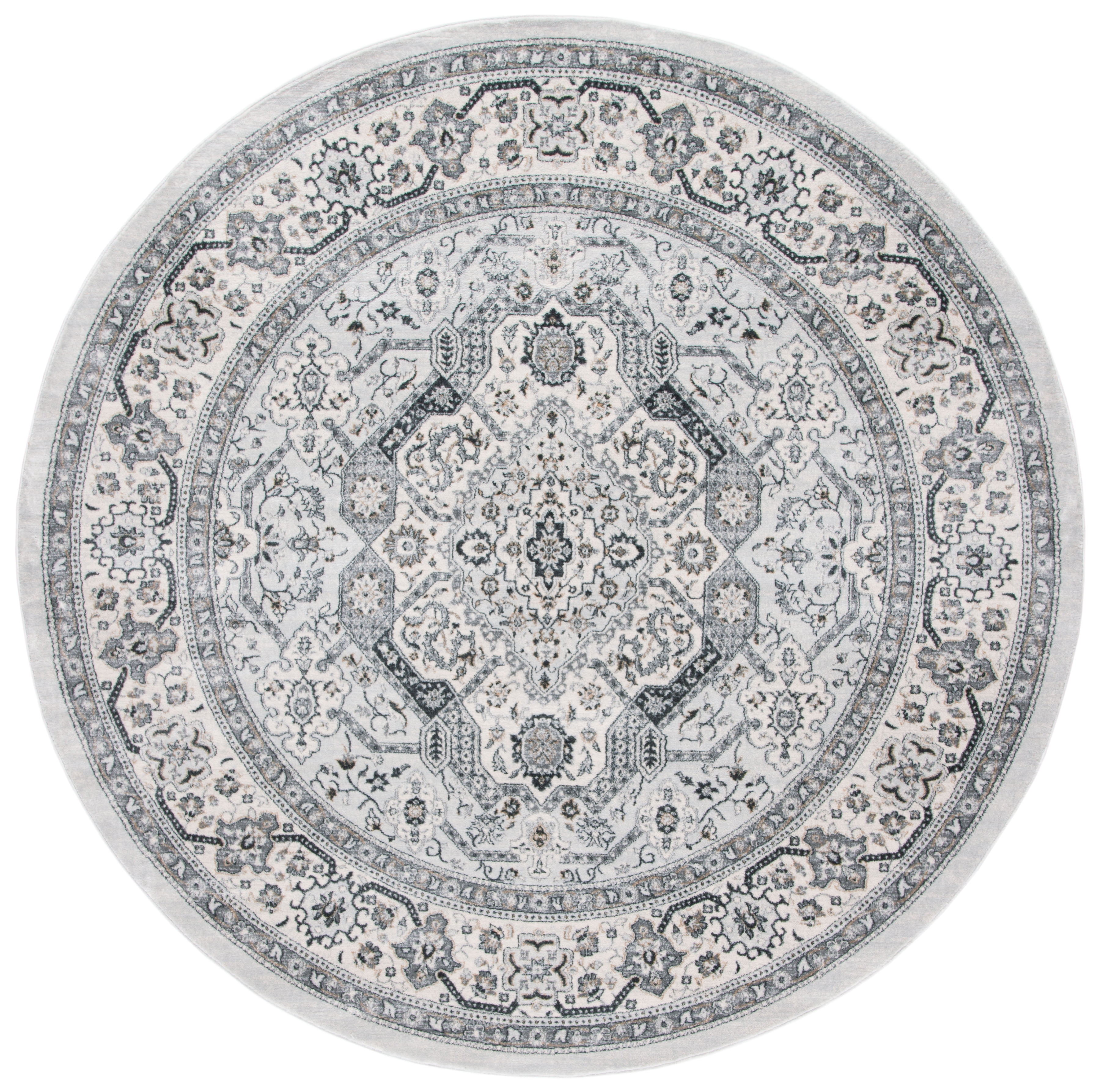 SAFAVIEH Isabella Zander Oriental Area Rug, Light Grey/Cream, 8' x 8 ...
