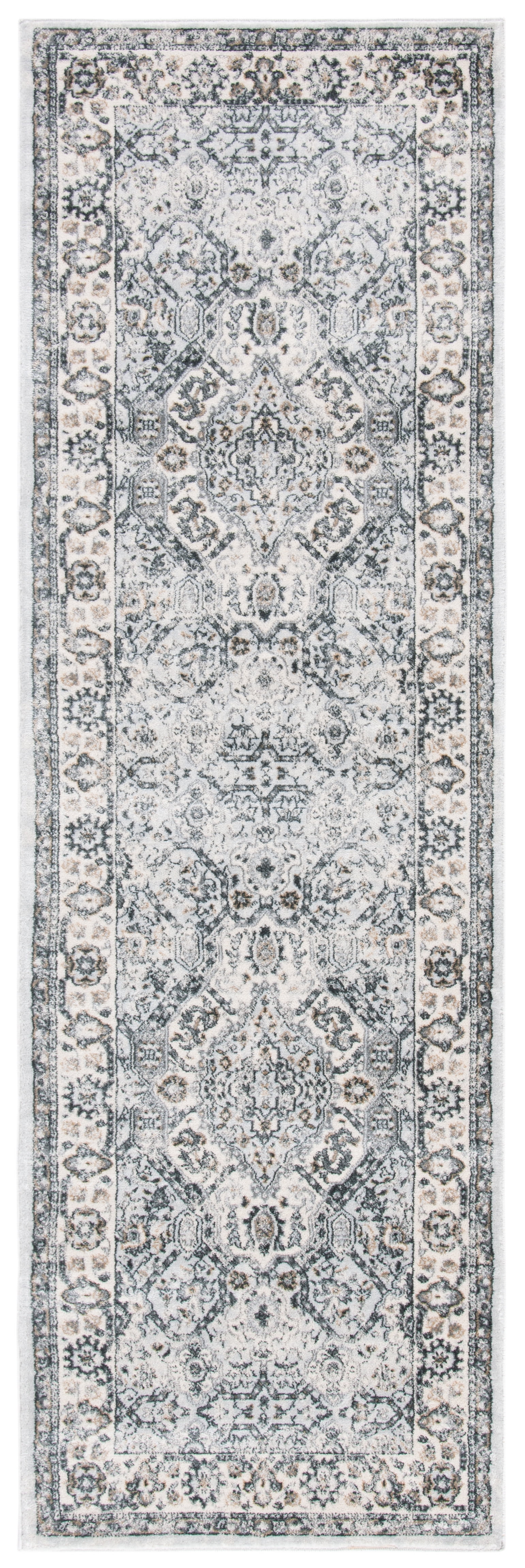 SAFAVIEH Isabella Zander Oriental Runner Rug, Dark Grey/Cream, 2'2" x ...