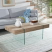 SAFAVIEH Jacob Rectangular Glass Leg Modern Coffee Table, White ...