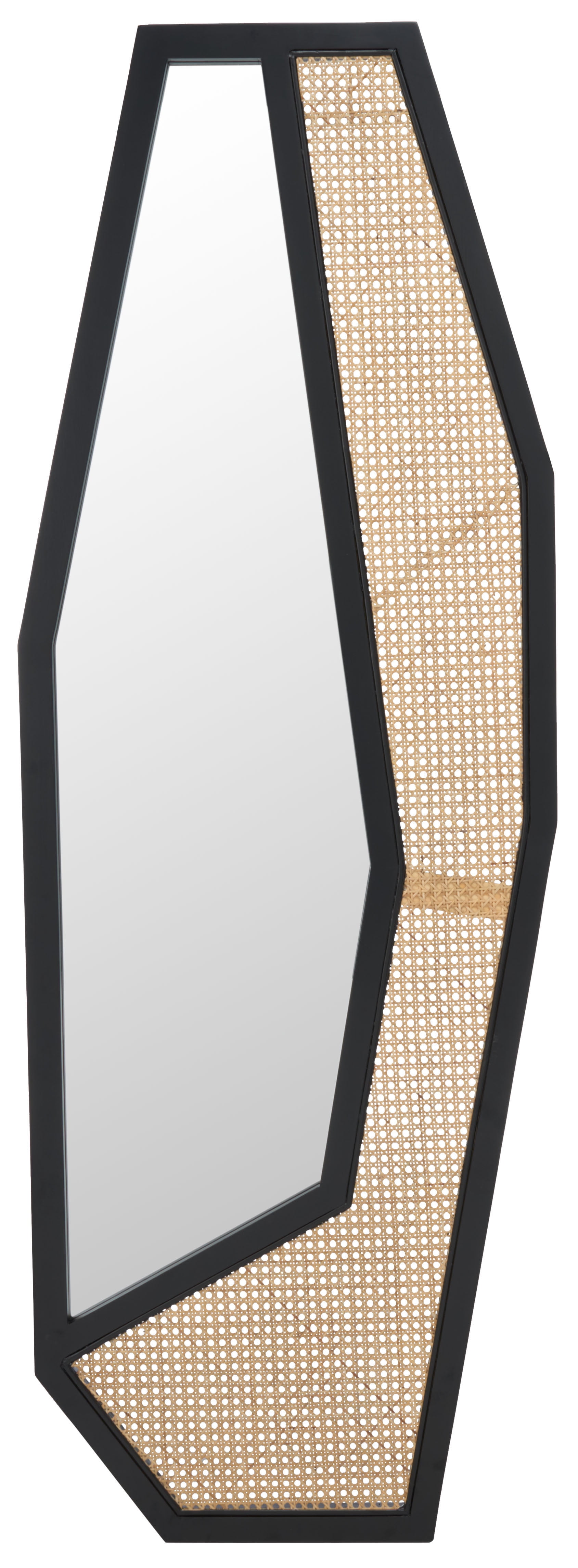 SAFAVIEH Jalen 24 in. x 68 in. Solid Frame Mirror, Black/Natural ...