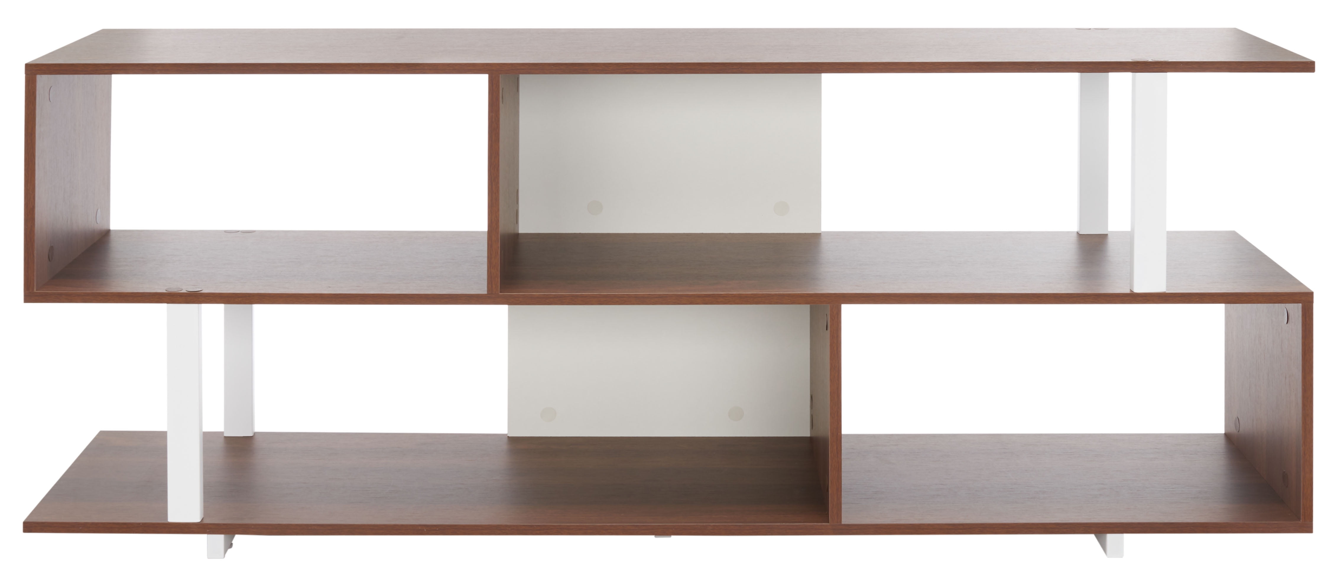 SAFAVIEH Jarrett Contemporary Large Media Stand, Walnut/White (62 in. W ...
