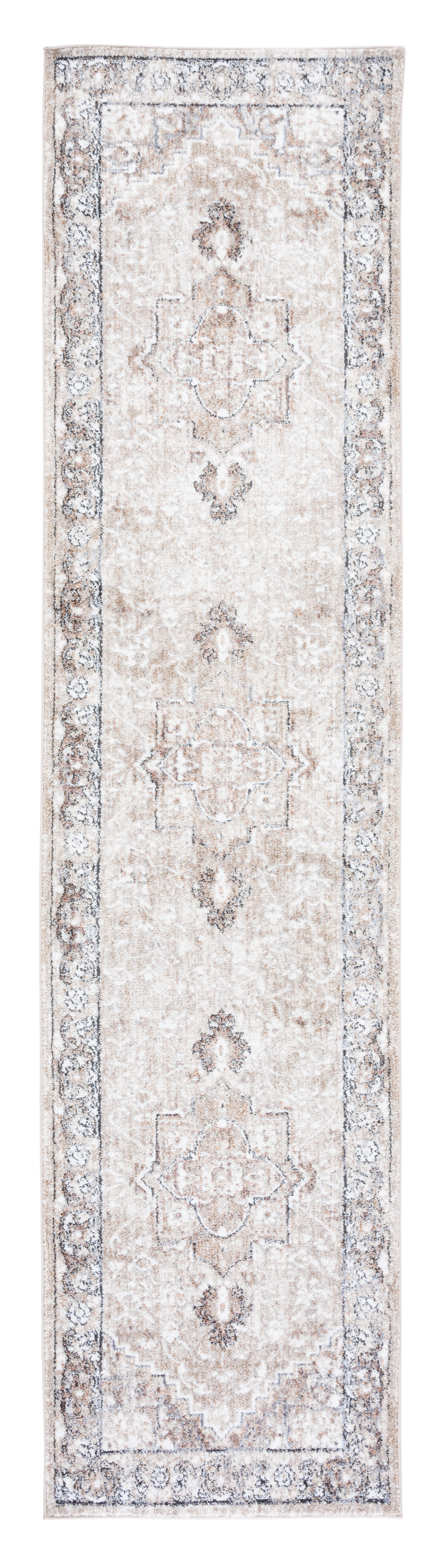 SAFAVIEH Jasmine Desi Abstract Runner Rug, Ivory/Beige, 2'2" x 9 ...