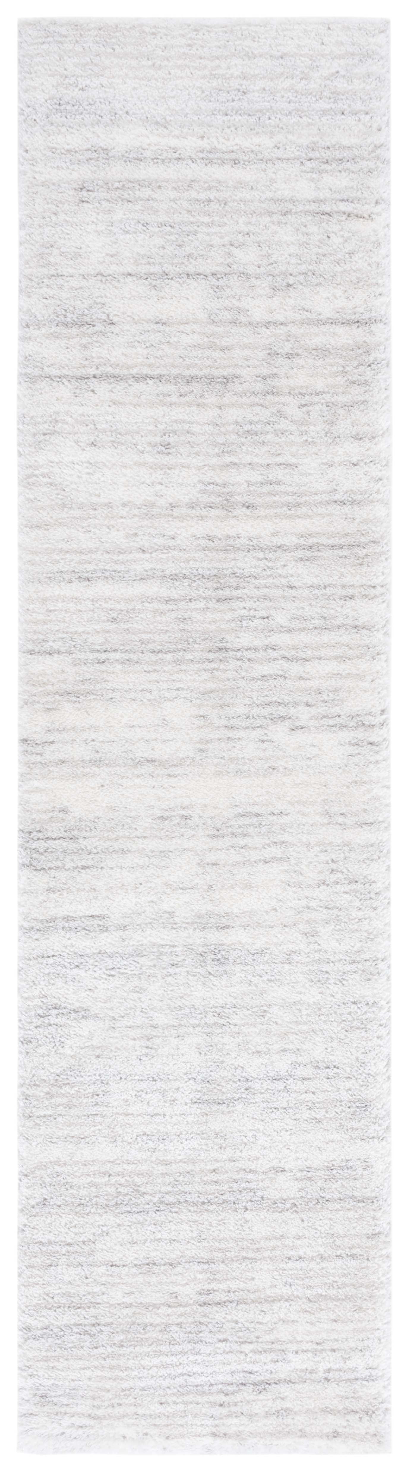 SAFAVIEH Jasmine Sashka Solid Polyester Shag Runner Rug, Ivory/Light ...