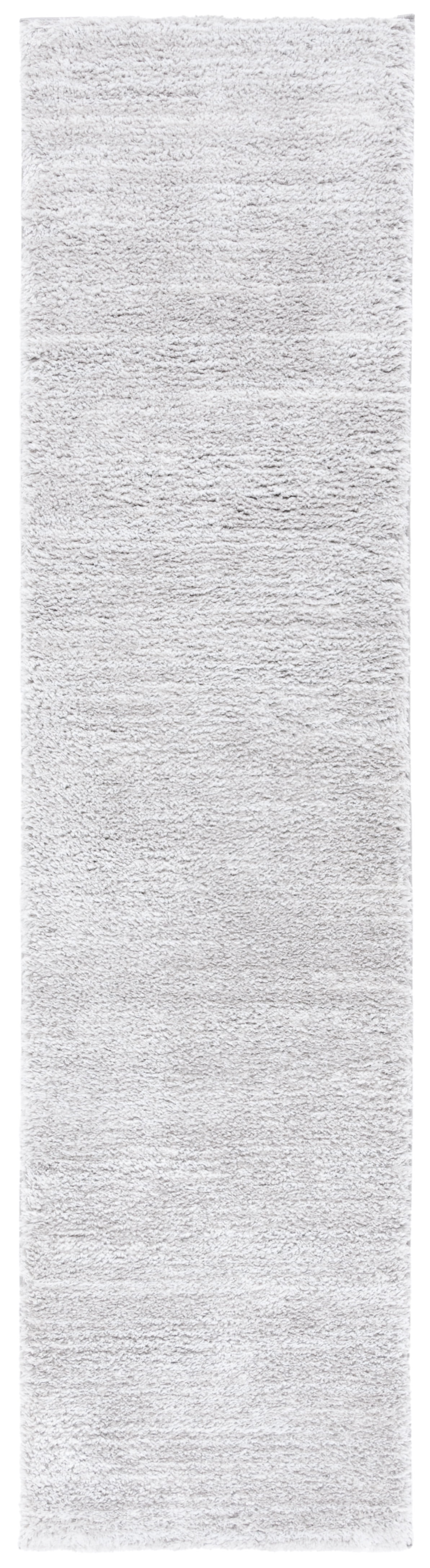 SAFAVIEH Jasmine Sashka Solid Polyester Shag Runner Rug, Light Grey ...