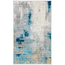 SAFAVIEH Jasper Brandt Abstract Blue Overdyed Area Rug, 9' x 12', Grey ...