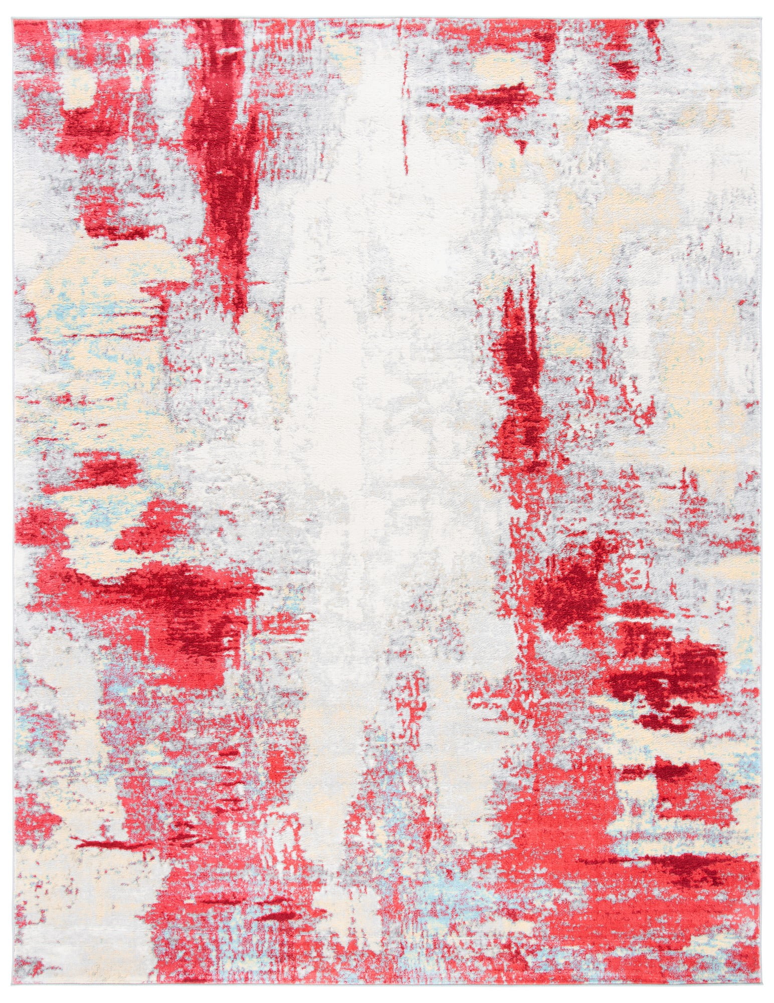 SAFAVIEH Jasper Alvina Abstract Overdyed Area Rug, Red/Ivory, 8' x 10 ...