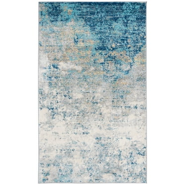 SAFAVIEH Madison Flowers Vintage Abstract Area Rug, Grey/Beige, 6' x 9 ...