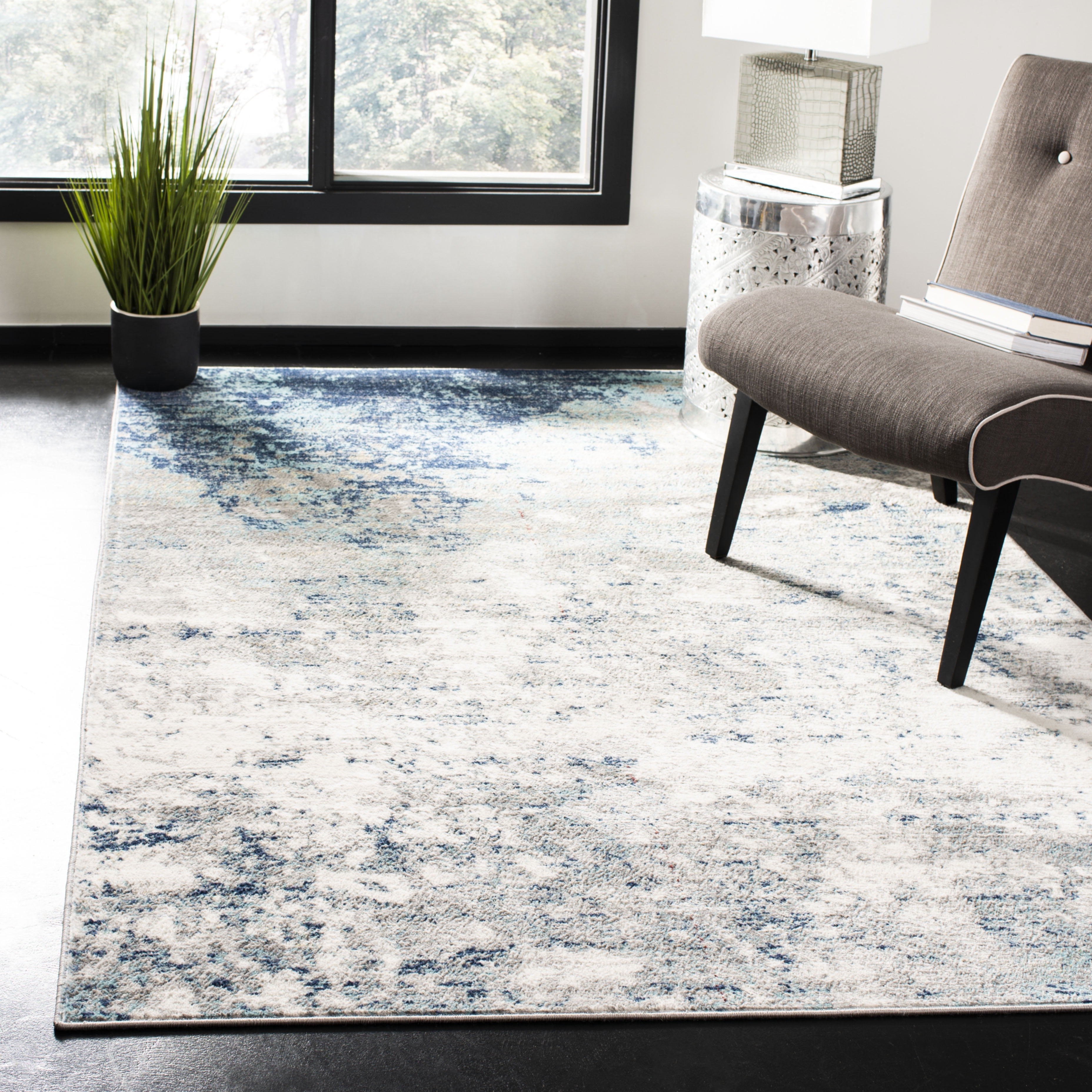 SAFAVIEH Jasper Brandt Abstract Overdyed Area Rug, Grey/Blue, 9' x 12 ...