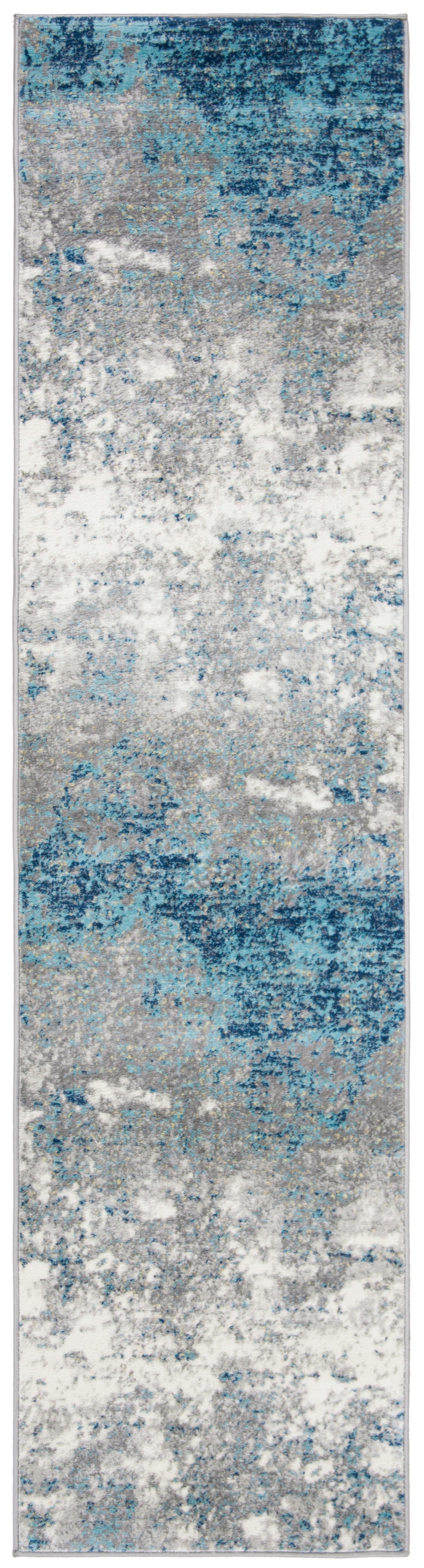 SAFAVIEH Jasper Brandt Abstract Overdyed Runner Rug, Grey/Blue, 2' x 16 ...