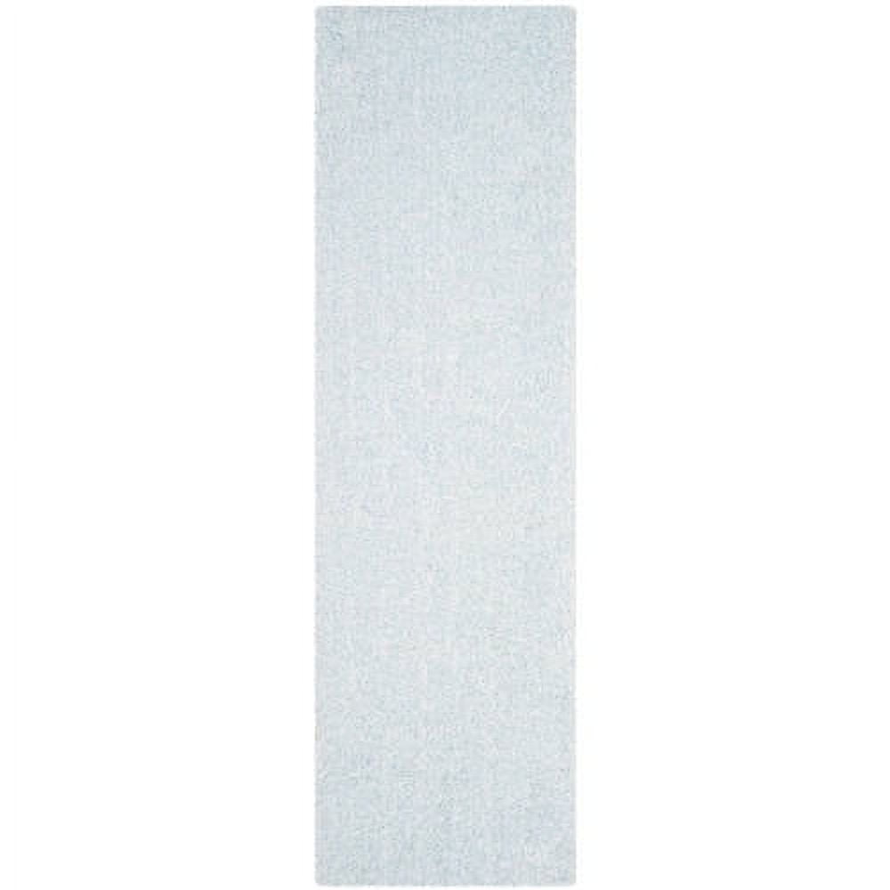 SAFAVIEH Joella Solid Plush Polyester Shag Area Rug, Aqua/Light Blue, 3 ...